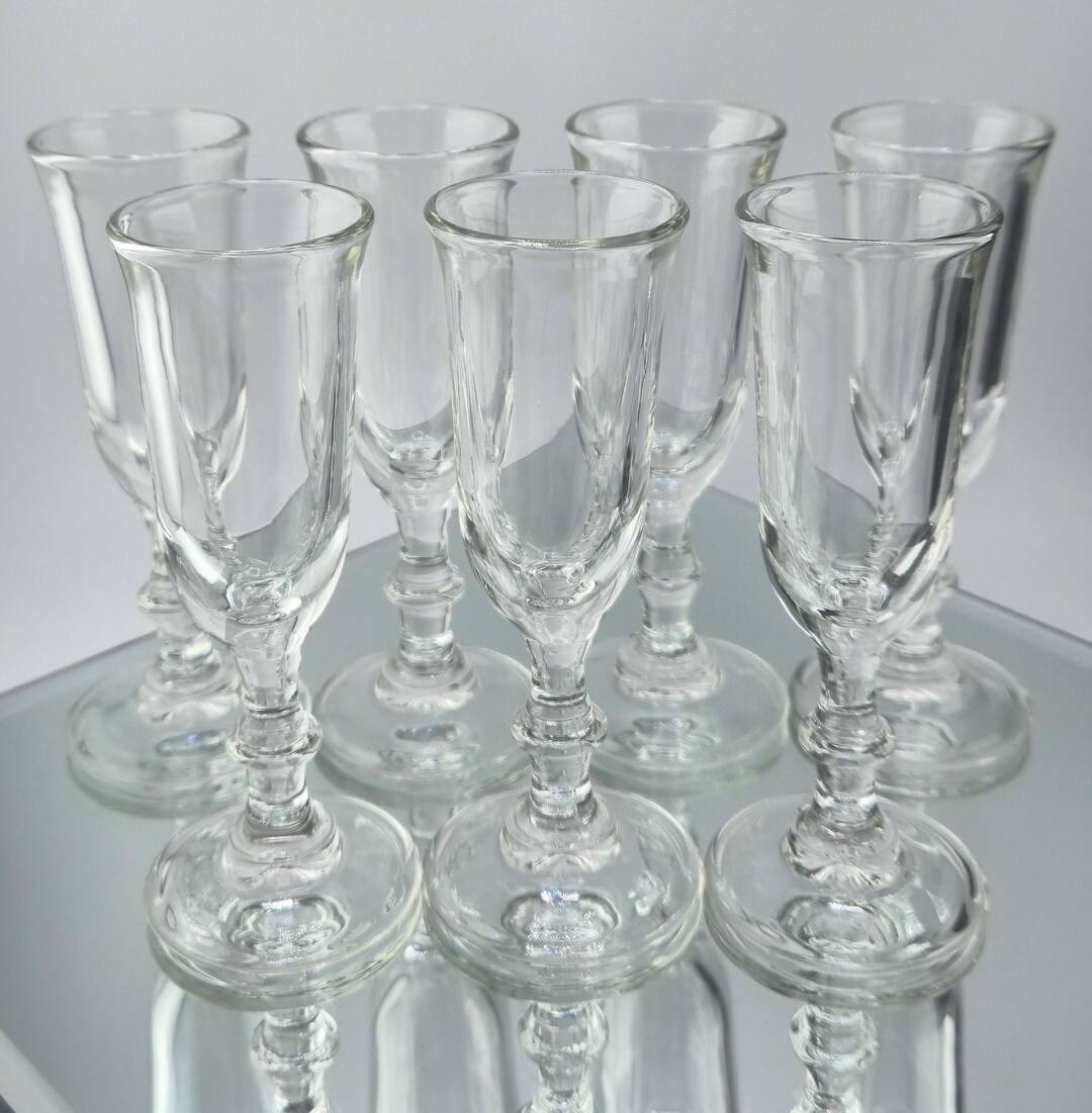 Fluted Glass Cordial Set: 4.125" Vintage Shot Glasses - Etsy