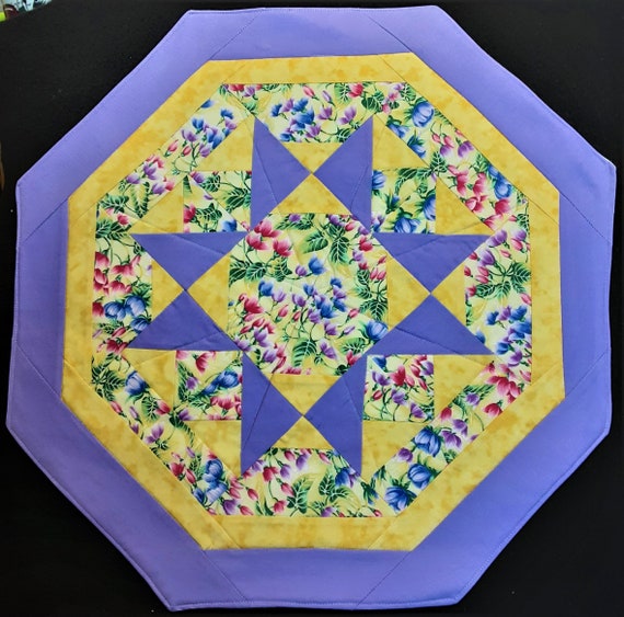 Yellow and Purple Flower Table Topper | Etsy