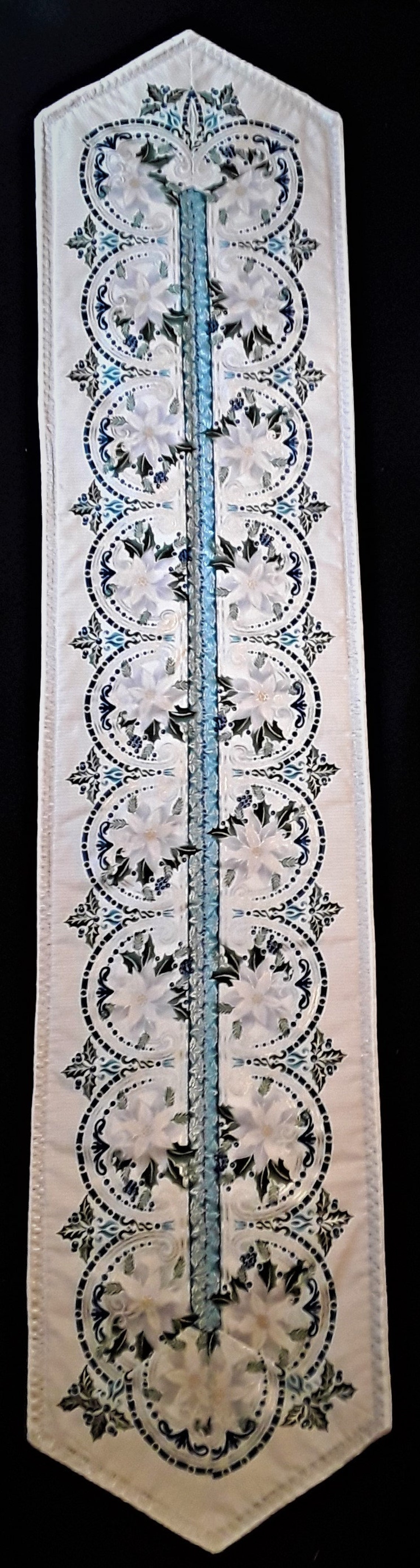 Silver Border Print Table Runner - Etsy