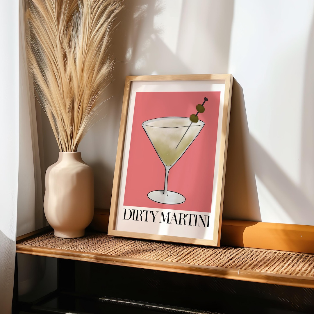 Dirty Martini Art Print Watercolor - Perfect Gift for Cocktail Lovers ...