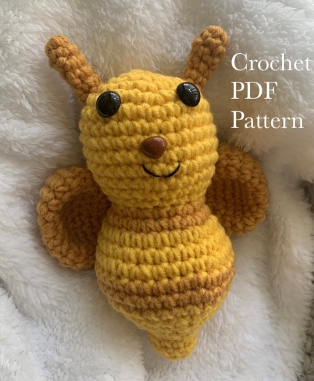 Crochet Pattern Yellow Bumble Bee Beginner’s Friendly Written PDF ...