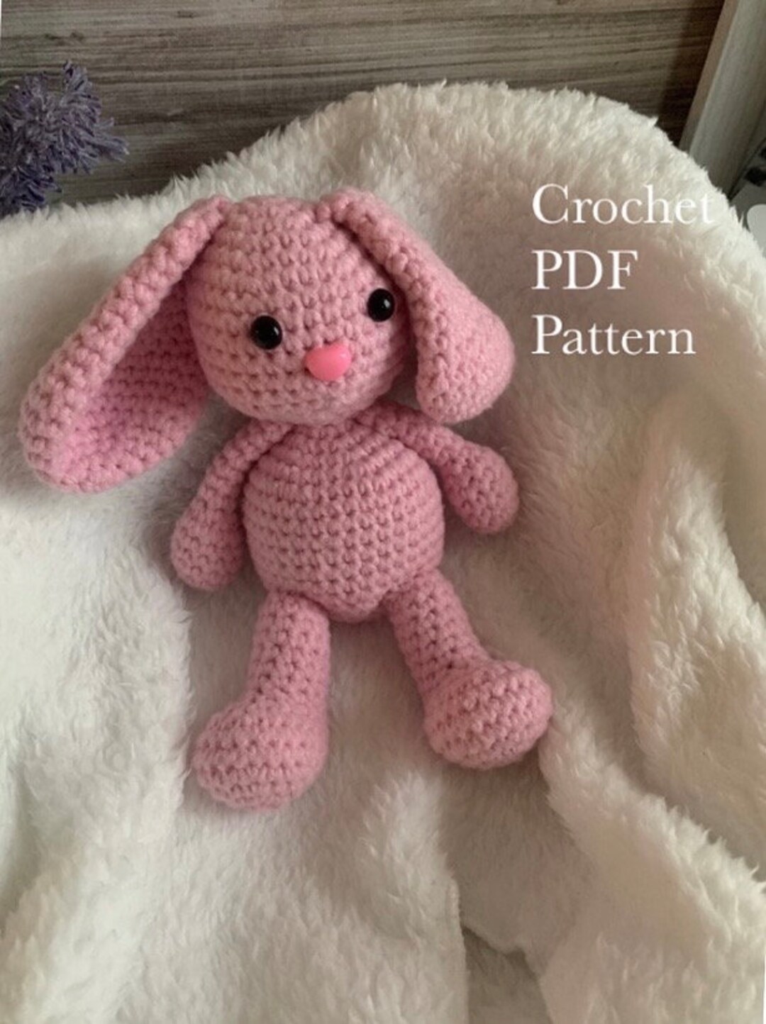 Pink Bunny Crochet Pattern Easy Crochet Pattern Crochet Animal DIY ...