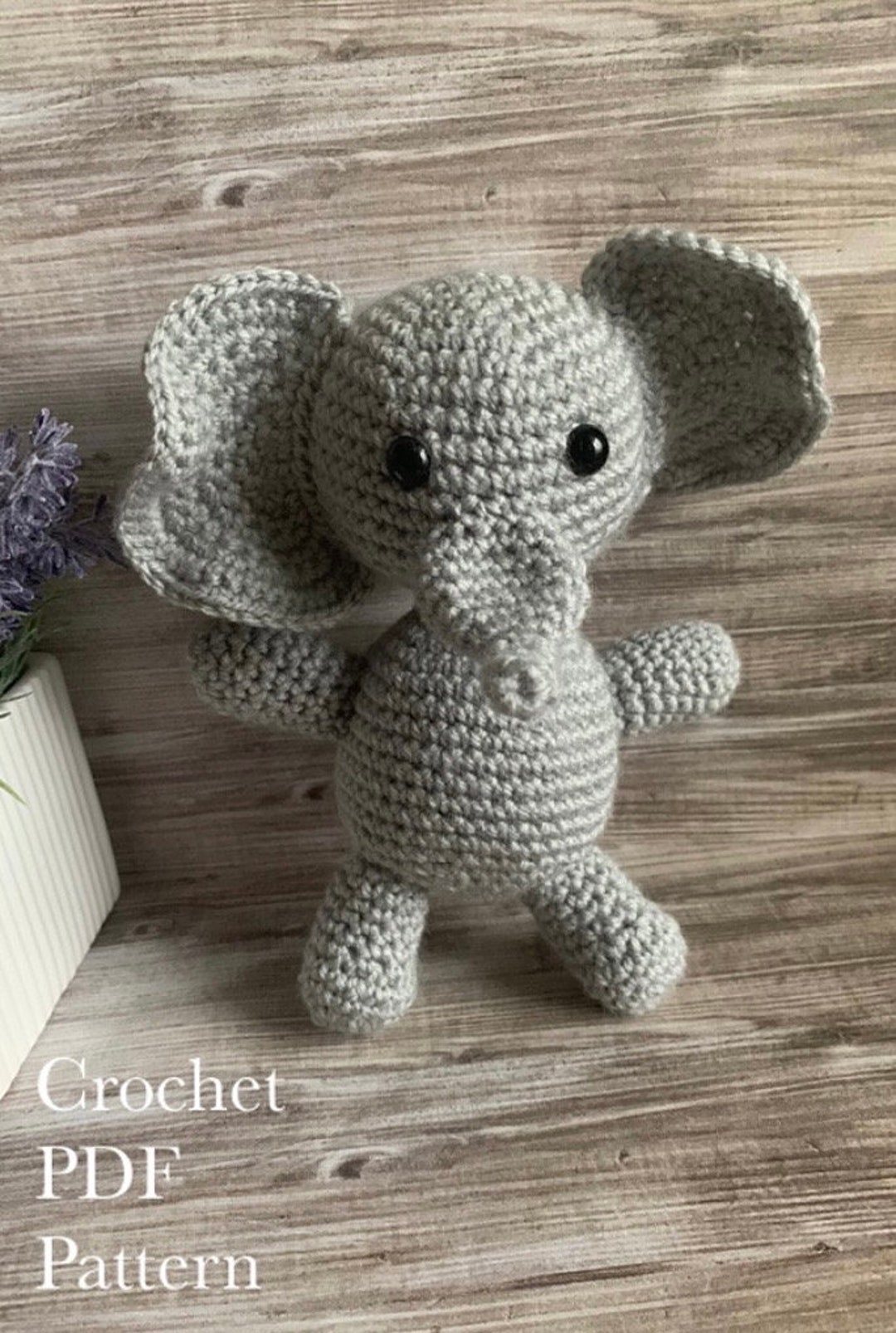 Crochet Pattern Gray Elephant Beginner’s Friendly Written PDF Pattern ...