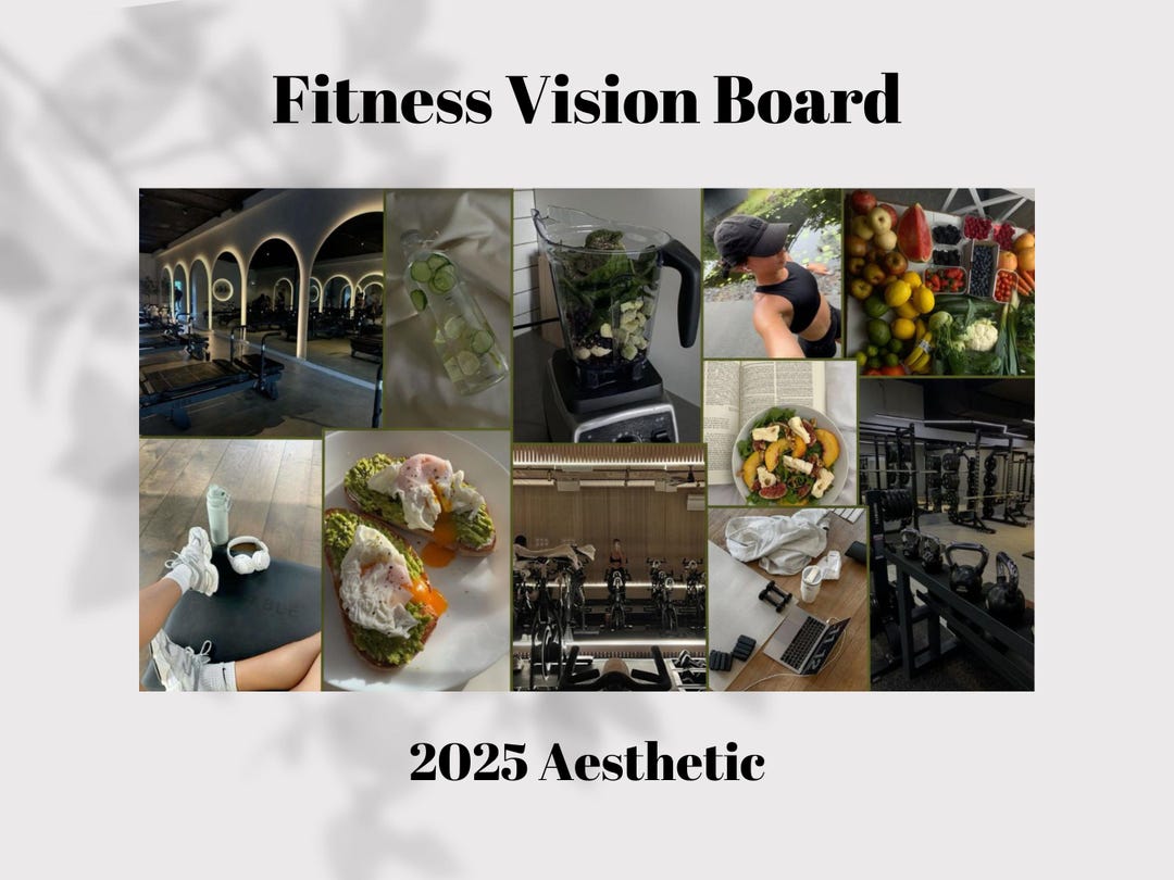 Fitness Vision Board, Digital Vision Board, Fitness Goal Setting ...