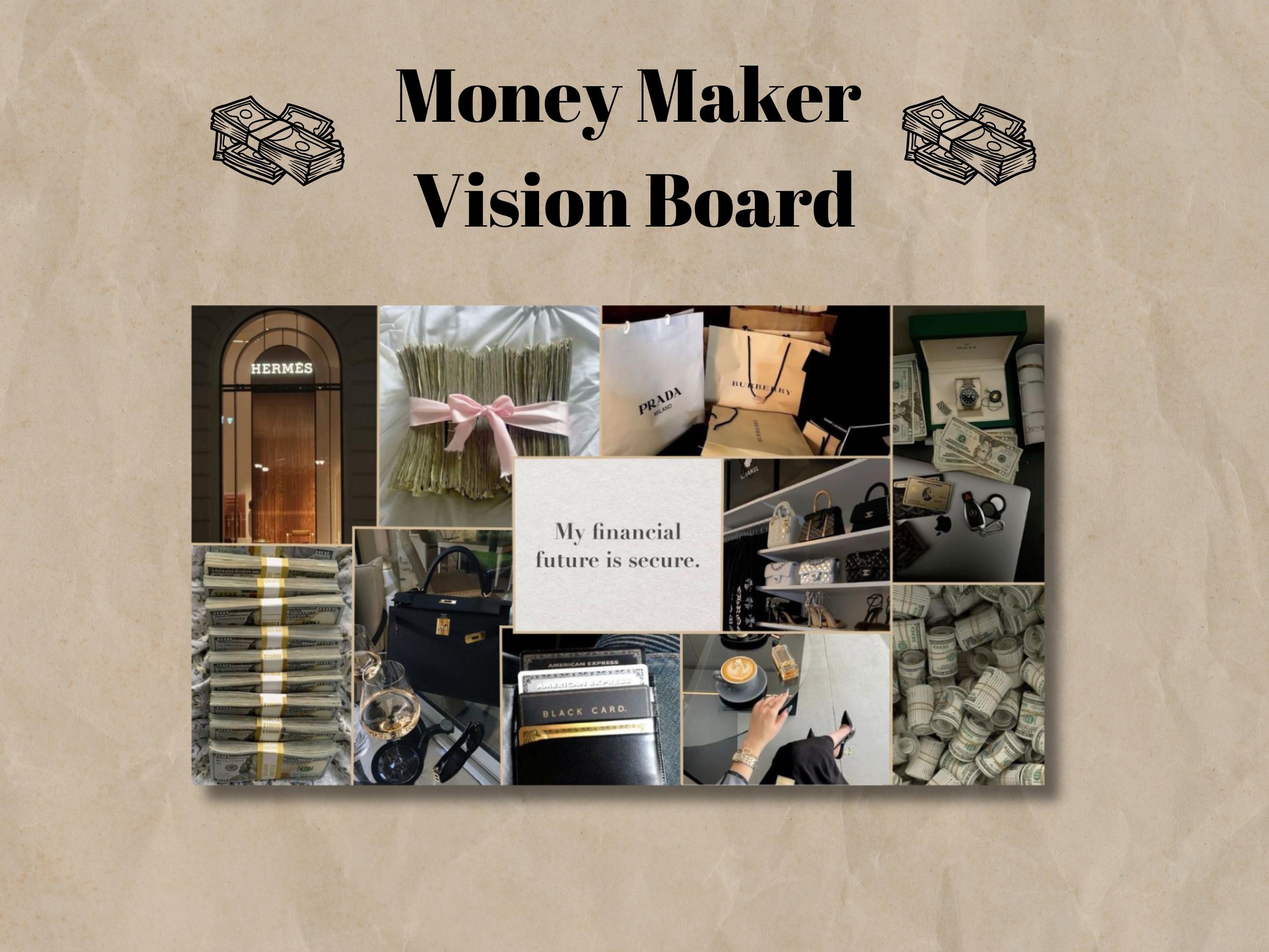 Money Maker Digital Vision Board, Digital Manifestation, Daily ...