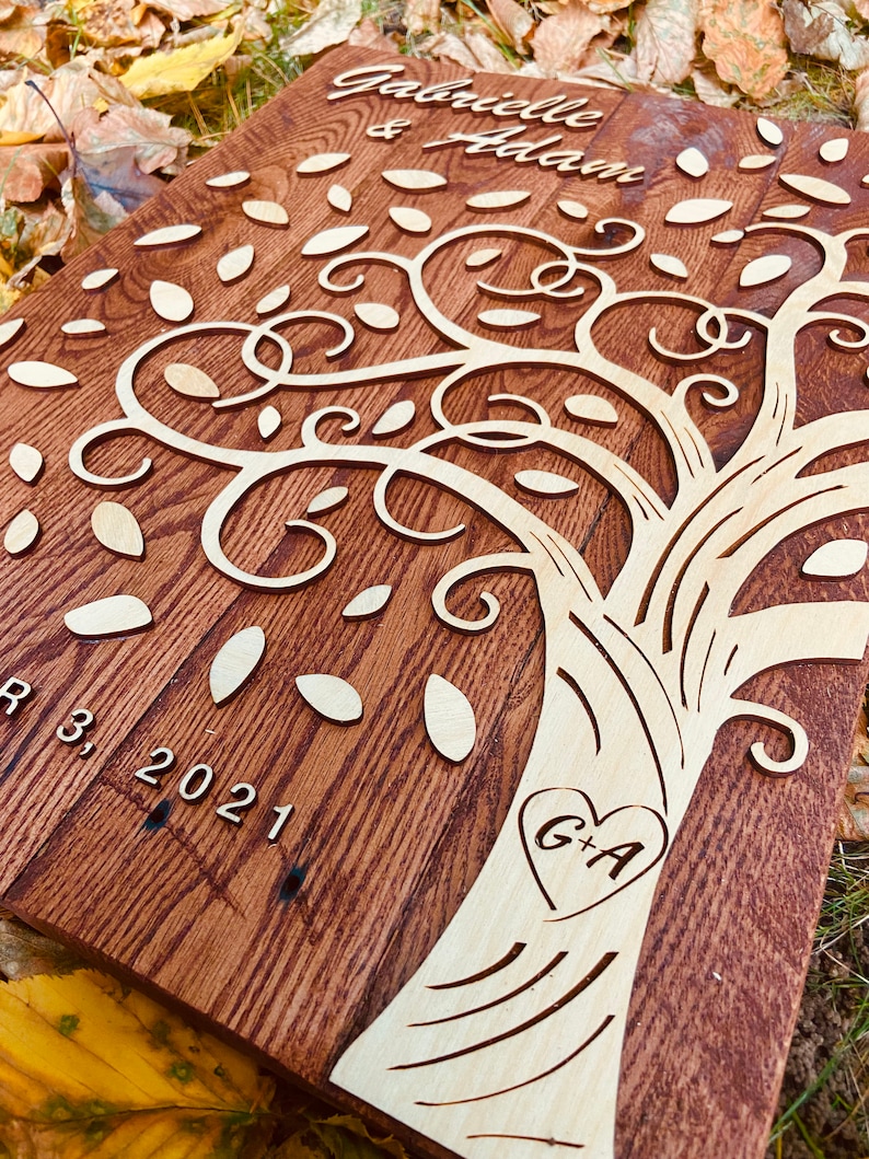 Customized Rustic Family Tree Wooden Plaque - Great Wedding Gift! - Etsy
