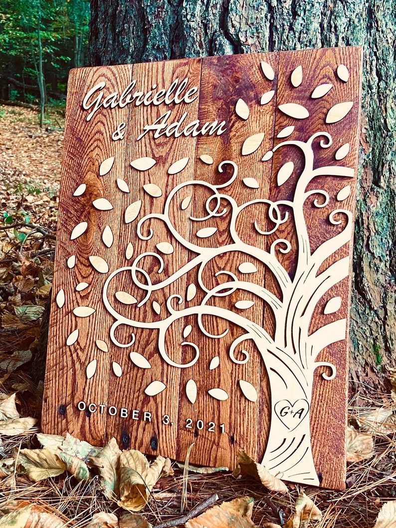 Customized Rustic Family Tree Wooden Plaque - Great Wedding Gift! - Etsy
