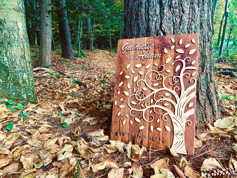 Customized Rustic Family Tree Wooden Plaque - Great Wedding Gift! - Etsy