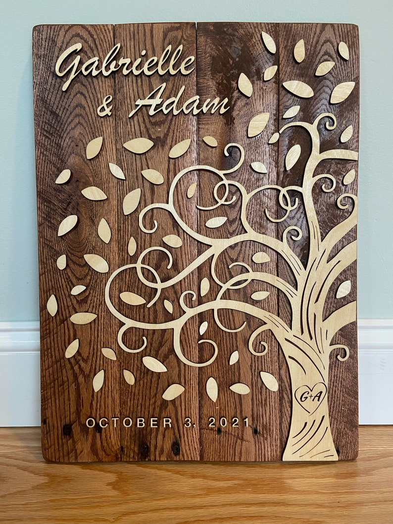 Customized Rustic Family Tree Wooden Plaque - Great Wedding Gift! - Etsy