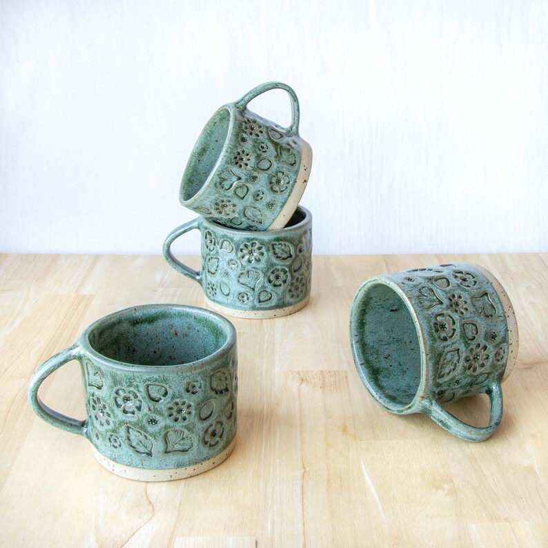 Botanical Stamped Mug - Etsy