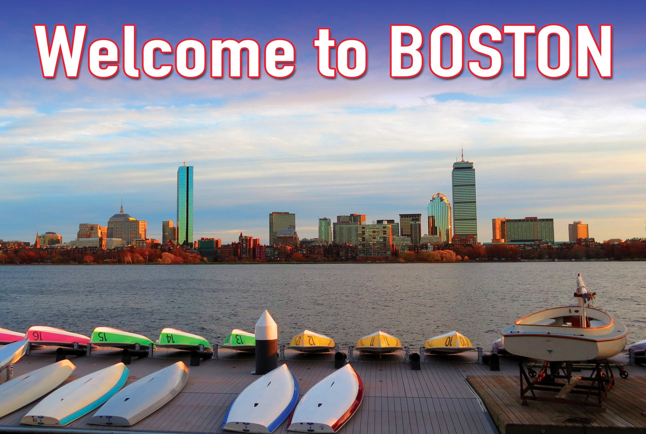Welcome to Boston // City View Postcard // Massachusetts Postcard/ Set ...