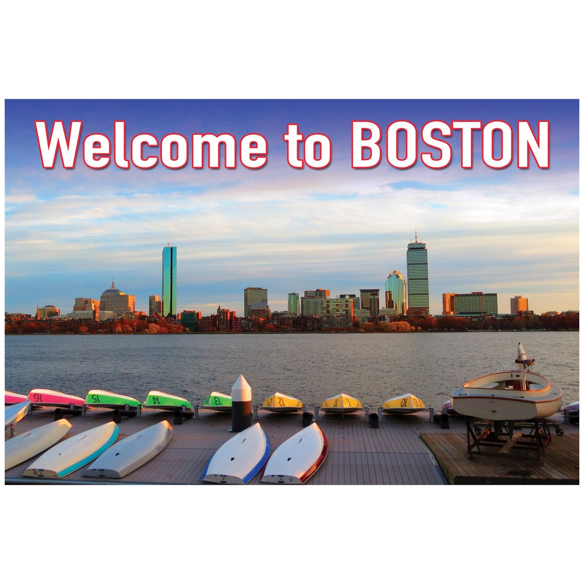 Welcome to Boston // City View Postcard // Massachusetts Postcard/ Set ...