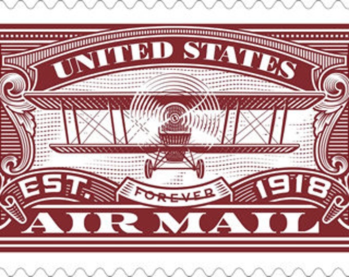 USPS Forever First Class Stamp: Air Mail RED/ Forever Stamps / Set of 2 ...