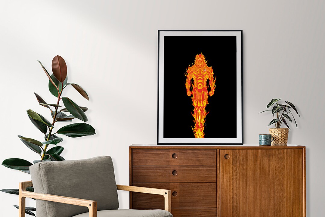 Fan Art Poster Inspired Human Torch Fantastic Four, Poster the Torch of ...