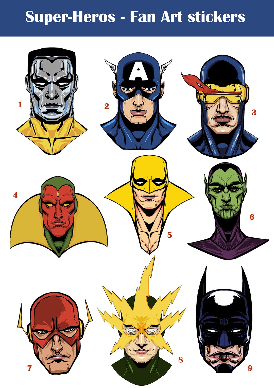 Lot of Superhero Theme Waterproof Stickers, Transparent or Opaque ...
