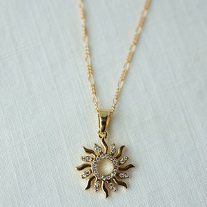 Sun Necklace, Sunshine Necklace, Dainty Sun Necklace, Gold Sun Necklace ...