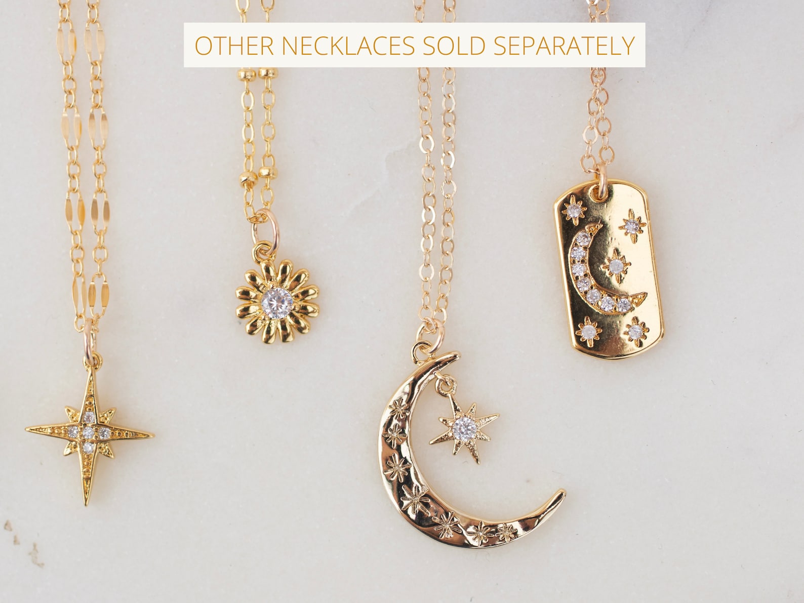 Moon and Star Necklace Moon Necklace Star Necklace Dainty - Etsy