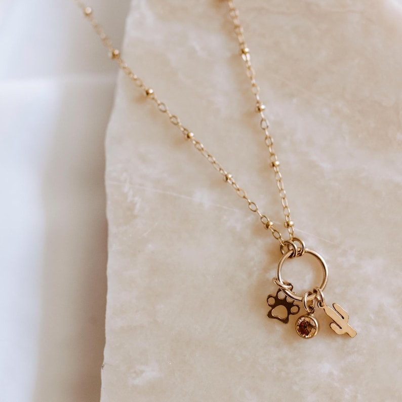 14K Gold Filled Charm Necklace • Custom Gold Charm Necklace ...