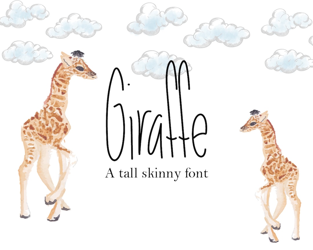 Giraffe Font - Long and Thin Font, TTF and OTF Font Download ...