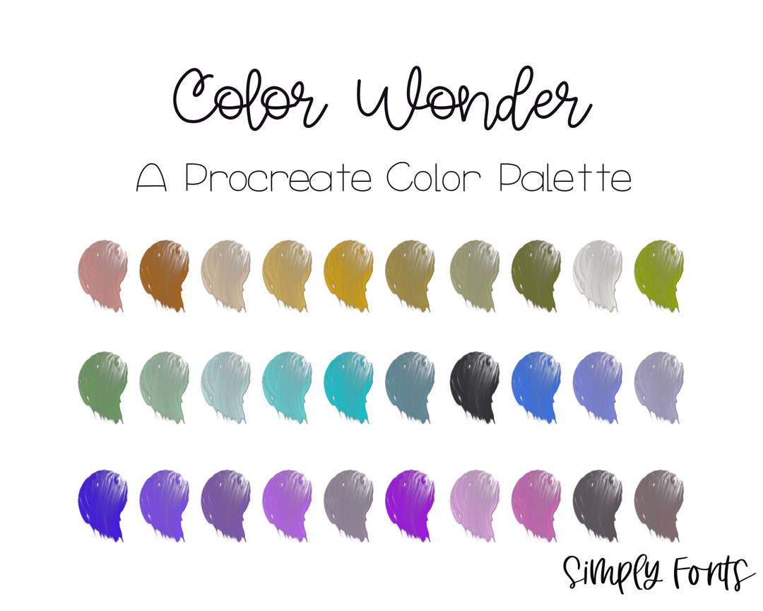 Color Wonder Palette Procreate Color Pallet, iPad Lettering, Procreate ...
