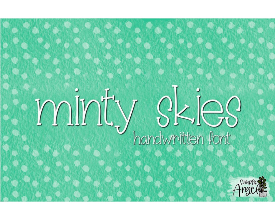 Minty Skies Font a Thin Handwritten Font, TTF and OTF Font Download ...