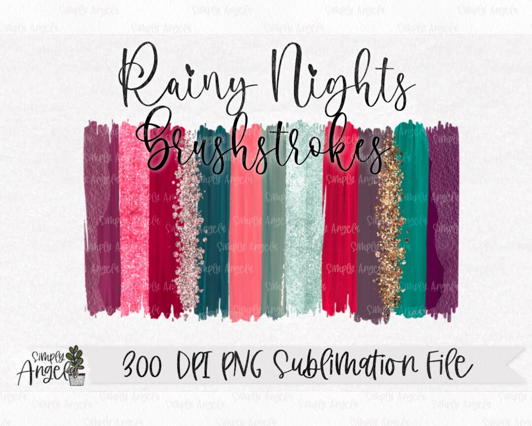 Brush Strokes PNG, Brushstrokes Sublimation Design, Brush Stroke ...