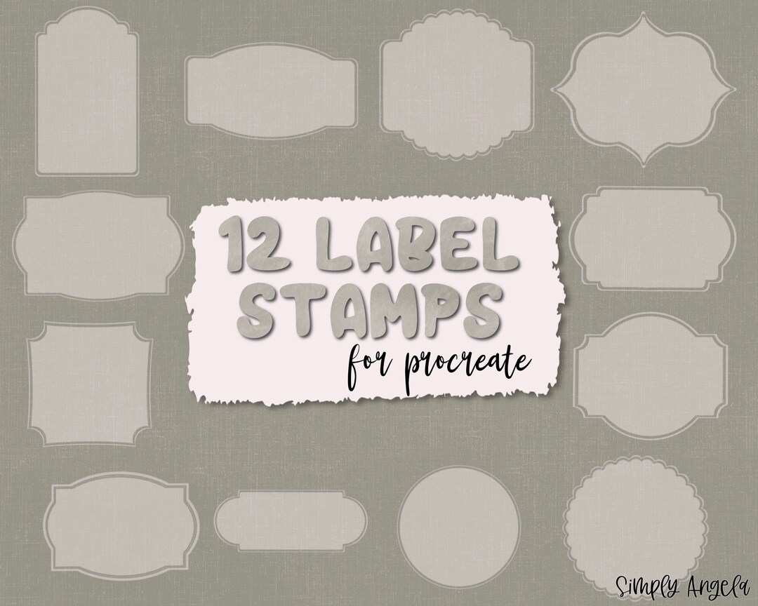 Procreate Label Frame Stamp Brushes, Procreate Add-on Brush Pack ...