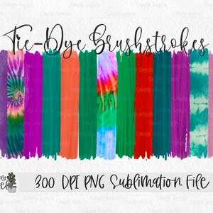 Tie-dye Brush Strokes PNG, Brushstrokes Sublimation Design, Brush ...