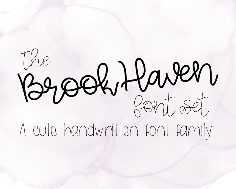 Handwritten Cursive Font, Bubbly Script Font Bundle Brookhaven - Etsy
