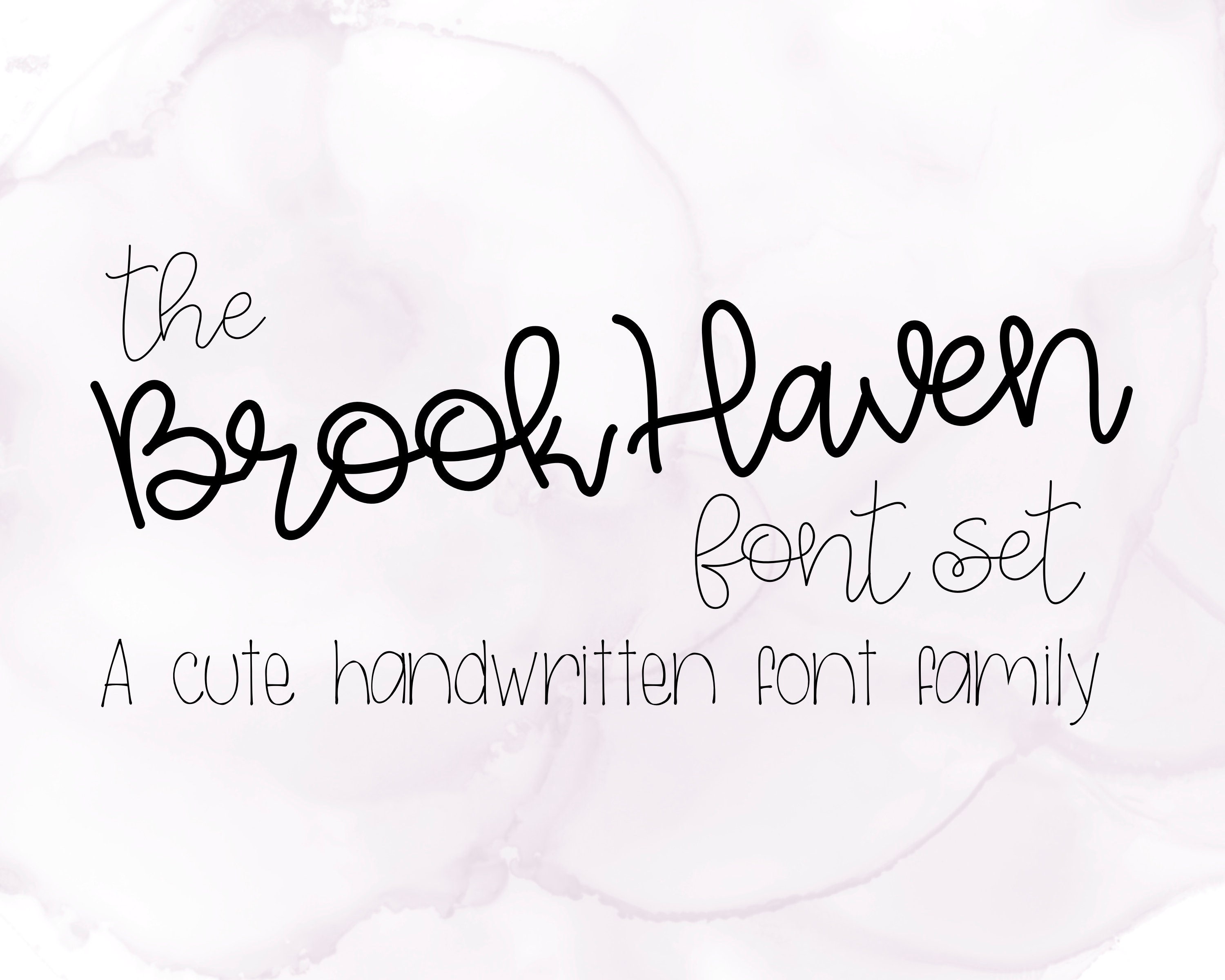 Handwritten Cursive Font, Bubbly Script Font Bundle Brookhaven - Etsy