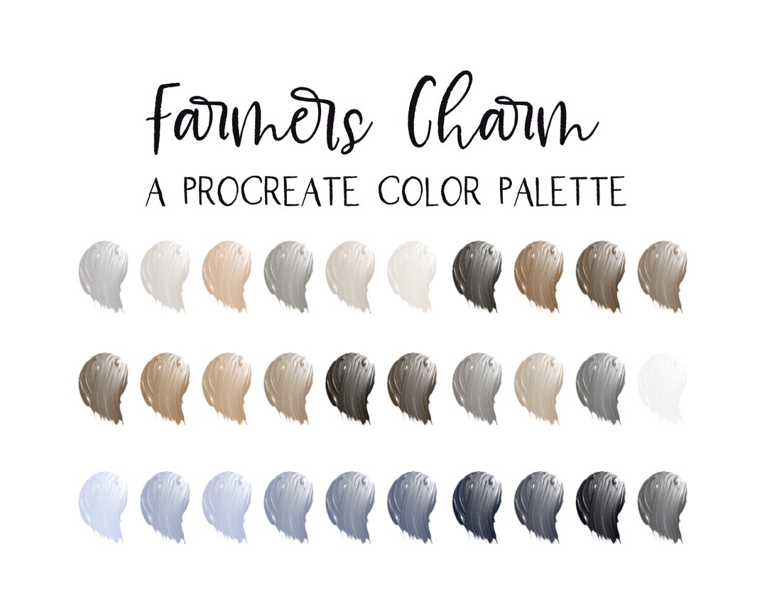 Farmers Charm Procreate Color Pallet, iPad Lettering, Procreate Add-ons ...