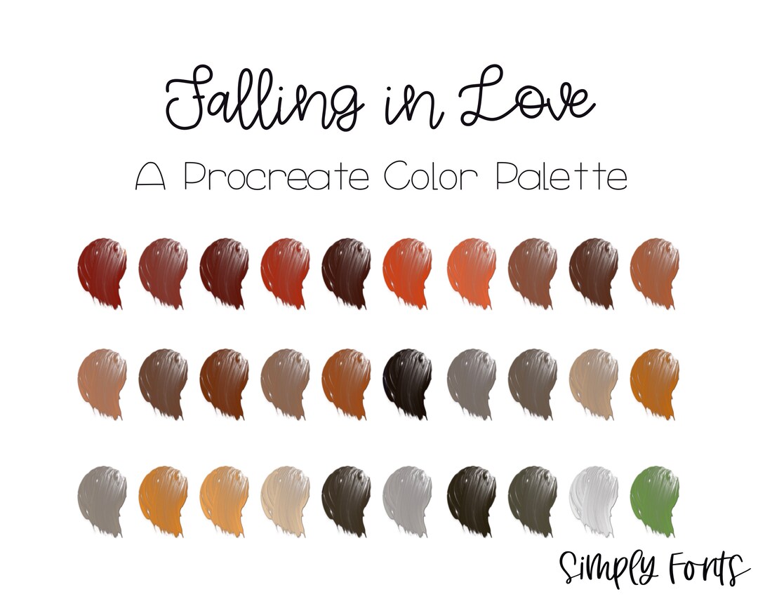 Falling in Love Palette Procreate Color Pallet, iPad Lettering ...