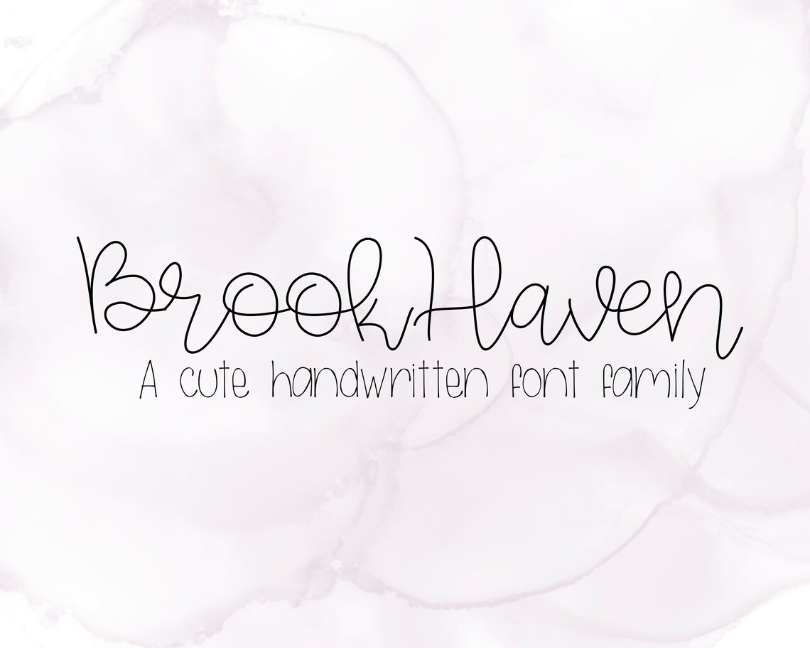 Handwritten Cursive Font, Bubbly Script Font Bundle Brookhaven - Etsy