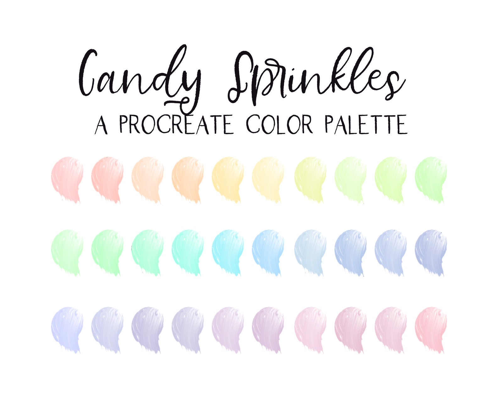 Candy Sprinkles Procreate Color Pallet, iPad Lettering, Procreate Add ...