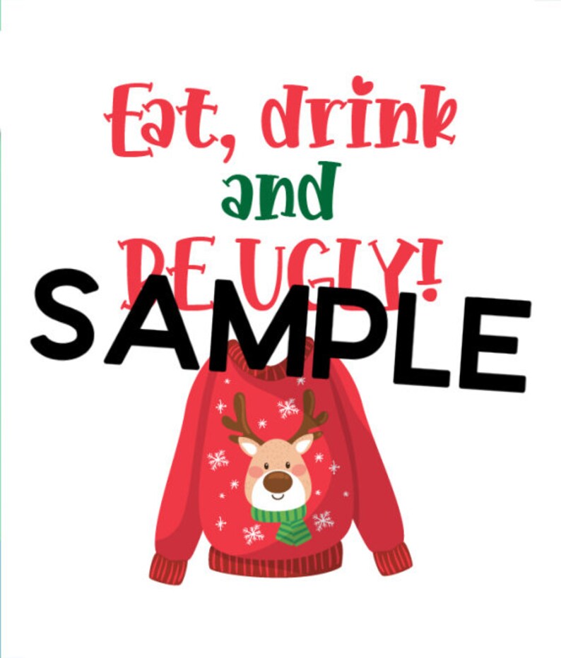 Printable UGLY SWEATER Christmas Party Pack | Invitations Awards Favors ...