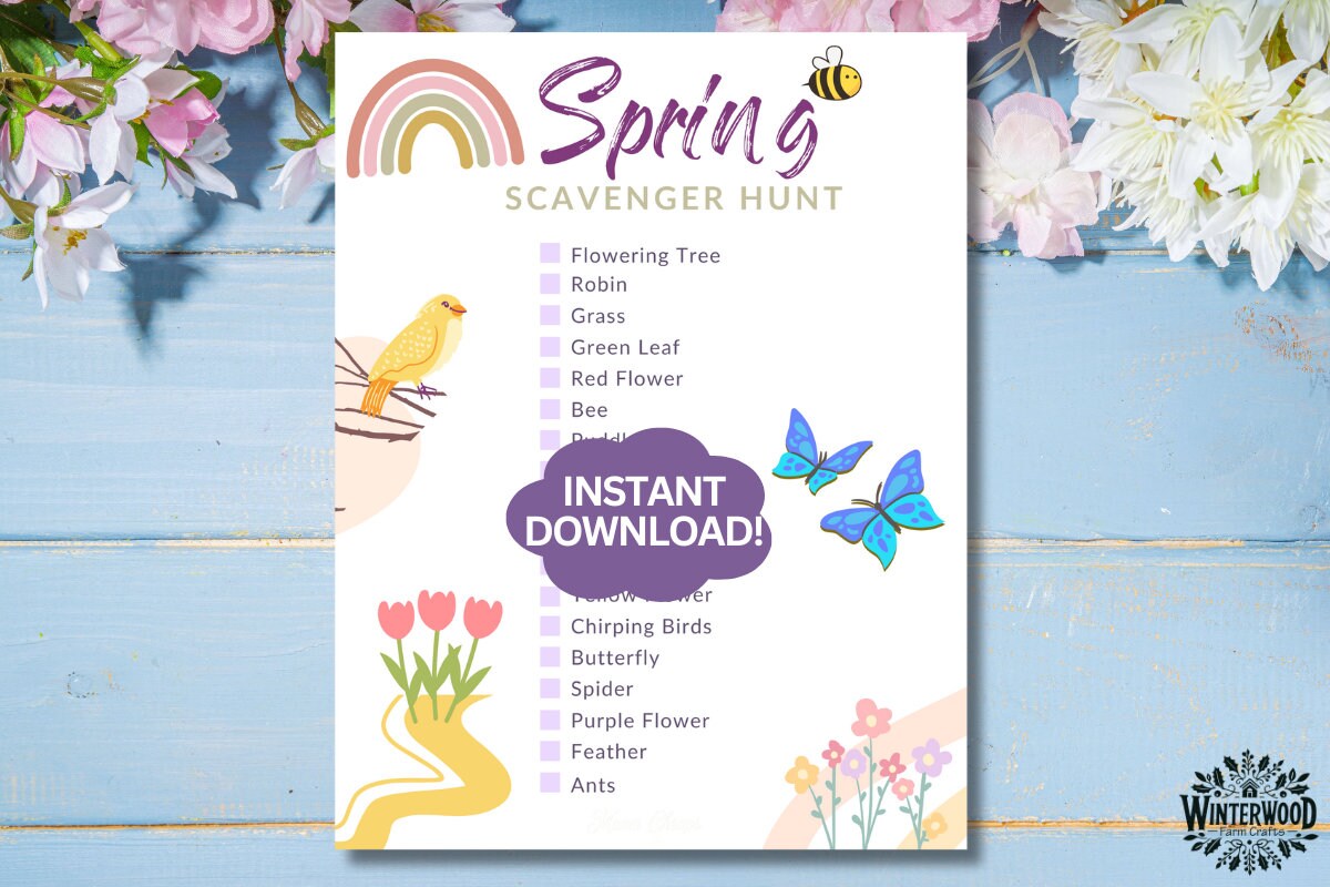 Printable SPRING Themed SCAVENGER Hunt Easter Activity Game School ...