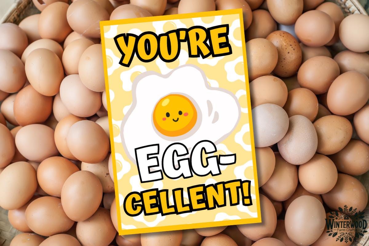 You’re Egg-cellent Printable Gift Tags, Egg Pun Back to School Favor ...