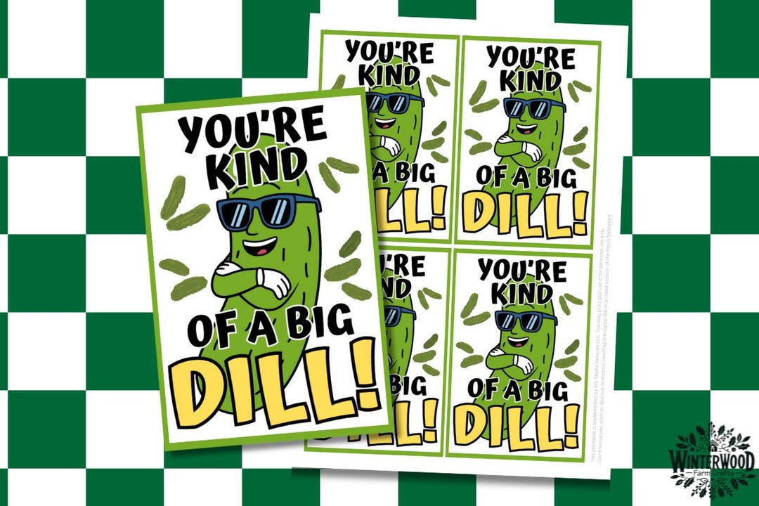You're Kind of a Big DILL Pickle Themed Gift Tags | Pickleball School ...