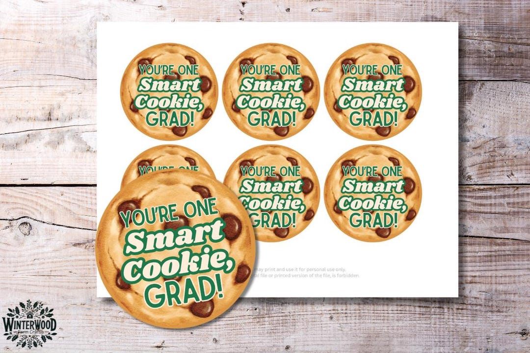 Smart Cookie Grad Gift Tags – Printable Graduation Favor Tags Class of ...