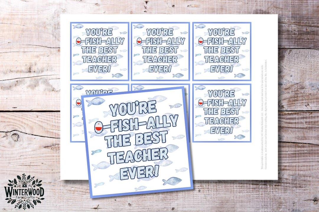 Printable you're O-fish-ally the Best Teacher Ever Gift Tags Teacher ...