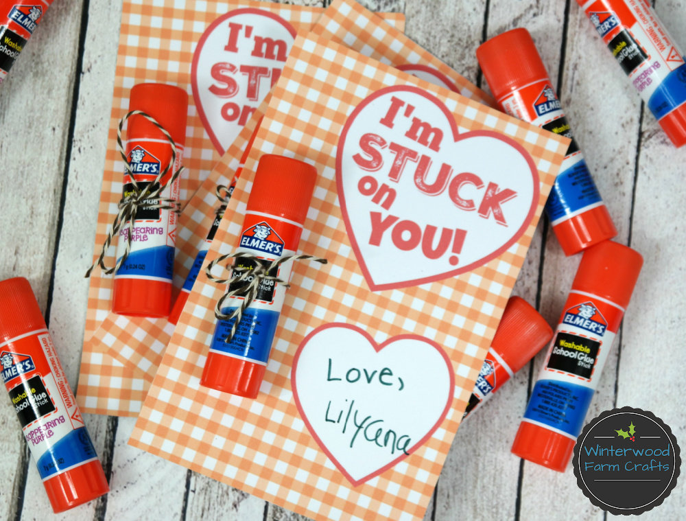 Printable GLUE STICK Valentine Cards | Digital Download | Class ...