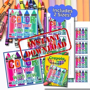 Printable Back-to-school Crayon-themed Gift Tags | Punny Teacher ...