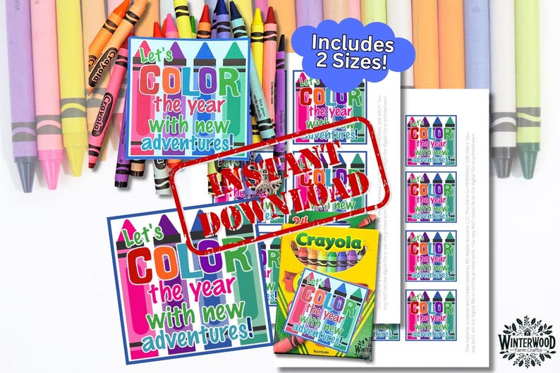 Printable Back-to-school Crayon-themed Gift Tags | Punny Teacher ...