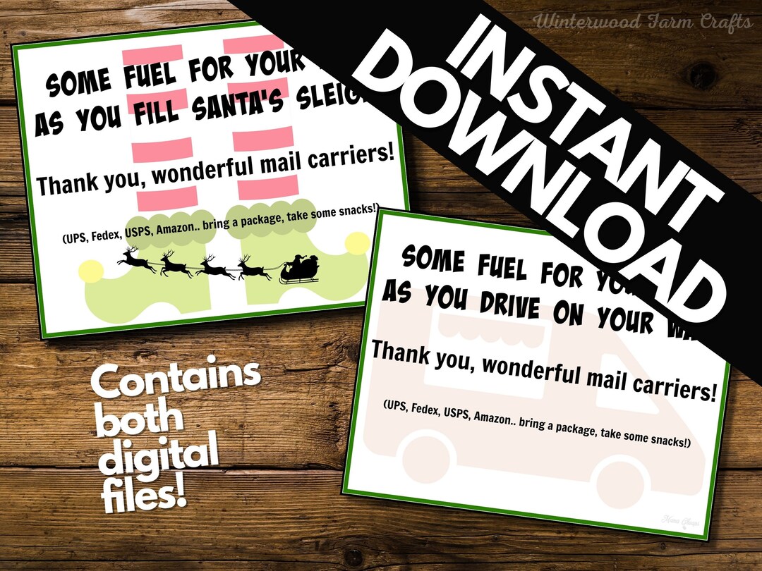 Mail Carrier Snack Bucket Thank You Sign | Printable Sign Pack ...