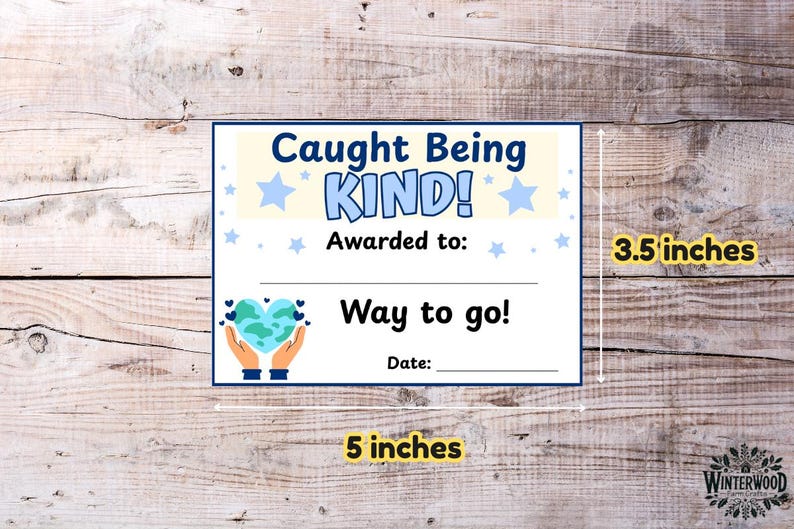 Caught Being Kind Printable Cards | Student Kindness Recognition ...