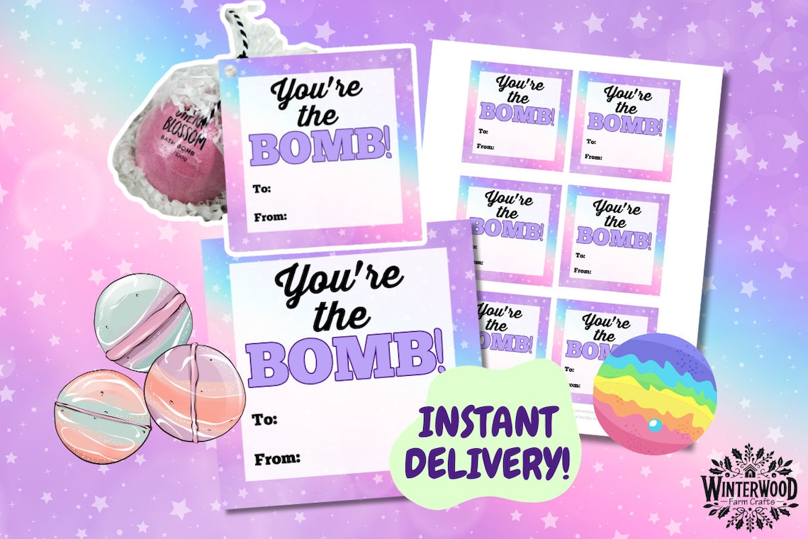 You're the Bomb Bath Bomb Printable Gift Tag | Easy Teacher ...