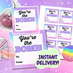 You're the Bomb Bath Bomb Printable Gift Tag | Easy Teacher ...