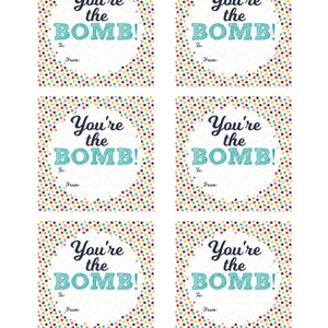 You're the Bomb Bath Bomb Printable Gift Tag - Etsy