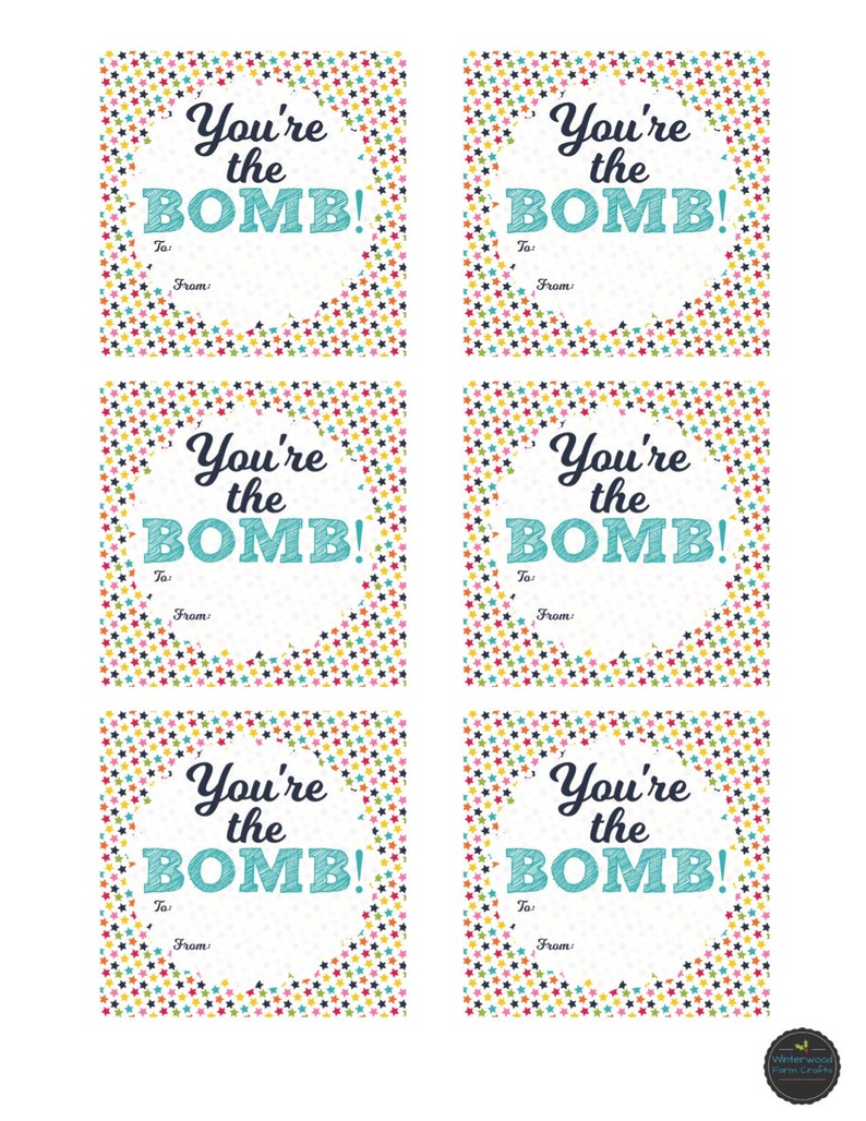 You're the Bomb Bath Bomb Printable Gift Tag - Etsy