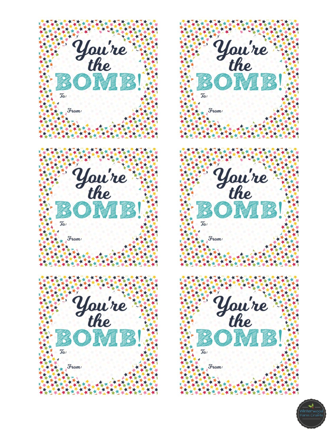 You're the Bomb Bath Bomb Printable Gift Tag - Etsy